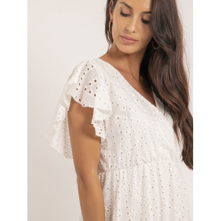 Robe longue broderies anglaises IROKO